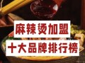 麻辣烫加盟店排行_哪家值得投资