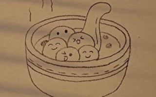 汤圆怎么画可爱_汤圆简笔画教程