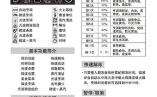 格兰仕微波炉怎么使用_说明书功能键图解