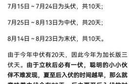 2021年哪天入伏哪天出伏_三伏天一共多少天 2021年哪天入伏哪天出伏_三伏天一共多少天