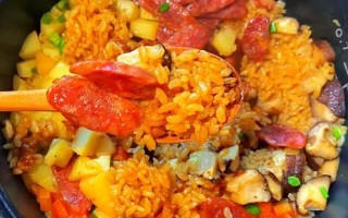 电饭煲土豆腊肠焖饭怎么做_腊肠焖饭水米比例