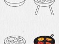 烧烤架简笔画怎么画_烧烤架简笔画步骤