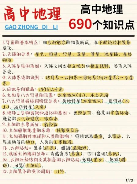 高中地理必考知识点有哪些_如何高效记忆-第3张图片-山城妙识 高中地理必考知识点有哪些_如何高效记忆-第3张图片-山城妙识
