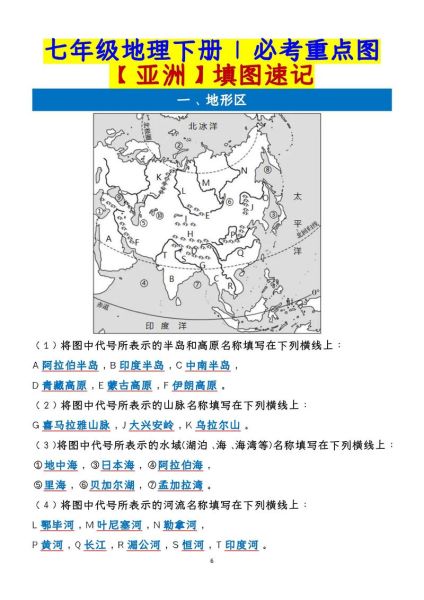 七年级下册地理复习重点_亚洲地形气候怎么记-第1张图片-山城妙识 七年级下册地理复习重点_亚洲地形气候怎么记-第1张图片-山城妙识
