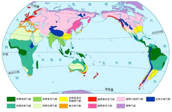 世界主要气候类型分布图_如何快速记忆-第3张图片-山城妙识 世界主要气候类型分布图_如何快速记忆-第3张图片-山城妙识