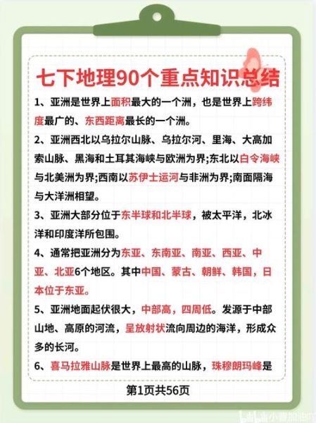 初一地理下册学什么_重点知识有哪些-第2张图片-山城妙识 初一地理下册学什么_重点知识有哪些-第2张图片-山城妙识