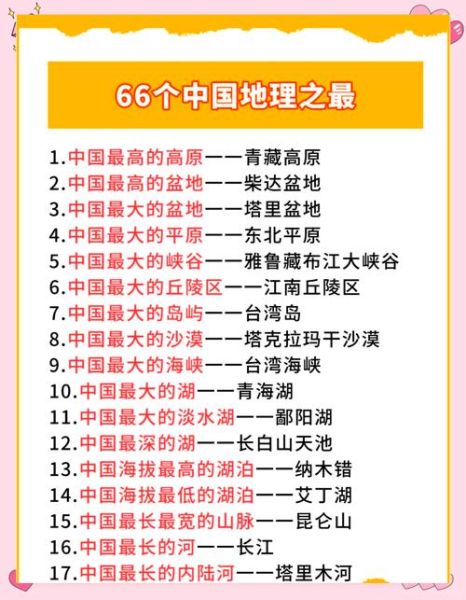 中国地理之最有哪些_如何背诵地理诗词-第2张图片-山城妙识