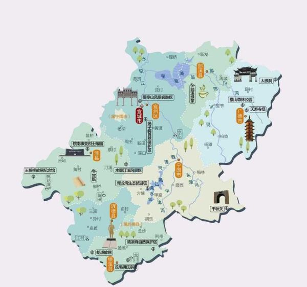 安徽旅游景点分布图_如何规划路线-第3张图片-山城妙识