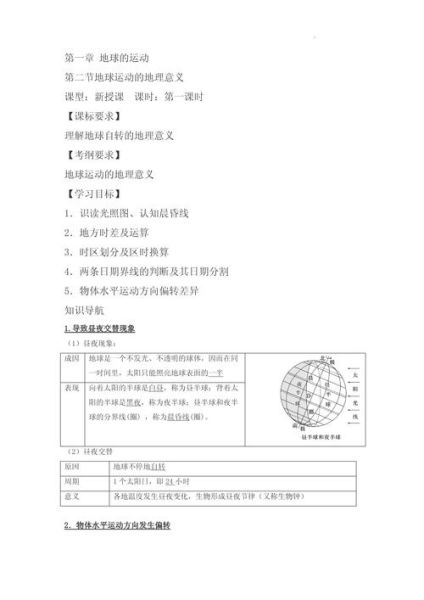 高一地理同步辅导_地球运动核心考点-第1张图片-山城妙识