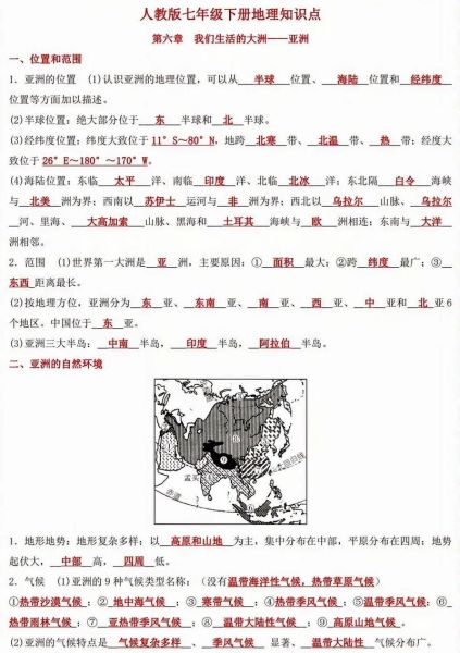 七年级地理下册学什么_人教版目录重点梳理-第3张图片-山城妙识 七年级地理下册学什么_人教版目录重点梳理-第3张图片-山城妙识