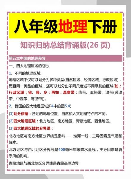 八年级下册地理重点_如何高效记忆中国四大地理区域-第3张图片-山城妙识