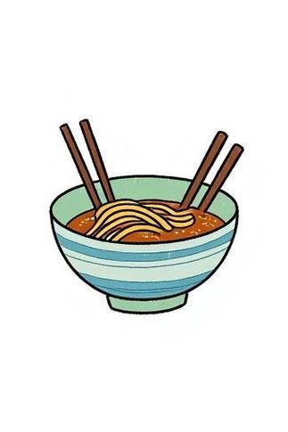 担担面简笔画怎么画_卡通风格教程-第1张图片-山城妙识
