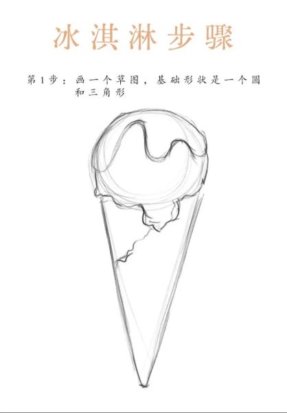 冰淇淋简笔画怎么画_手绘图案步骤-第2张图片-山城妙识