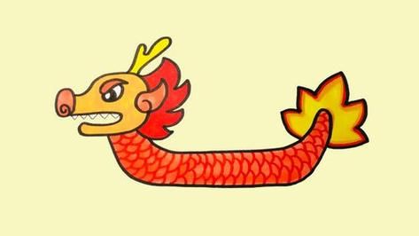 龙舟简笔画彩色_怎么画才好看-第2张图片-山城妙识