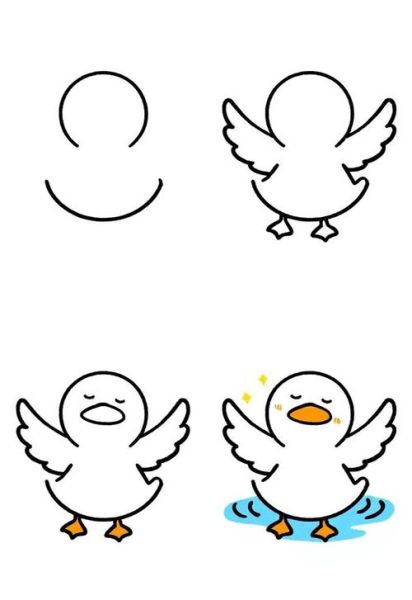 鸭子简笔画怎么画_鸭子简笔画步骤-第2张图片-山城妙识