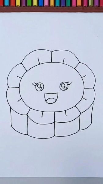 儿童月饼简笔画怎么画_月饼简笔画步骤图解-第3张图片-山城妙识