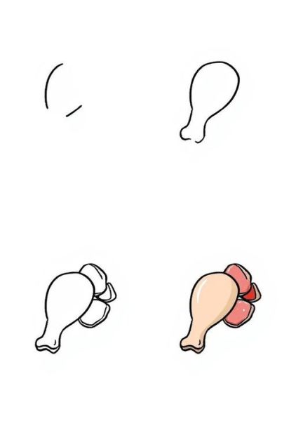 鸡腿简笔画怎么画_鸡腿简笔画图片大全集-第1张图片-山城妙识