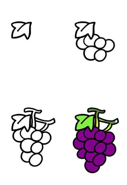 葡萄简笔画怎么画_葡萄简笔画步骤图-第2张图片-山城妙识