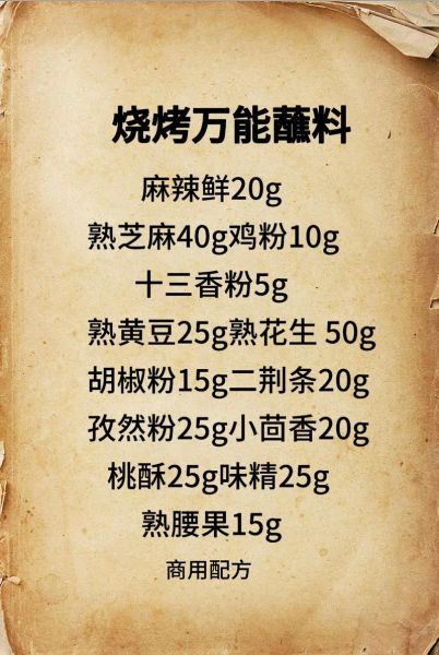 烧烤调味料配方大全_烧烤料怎么调才好吃-第1张图片-山城妙识