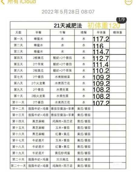 21天减肥法表格_21天减肥能瘦多少斤-第3张图片-山城妙识