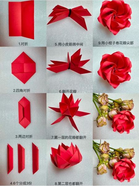 纸玫瑰花怎么折_纸玫瑰折法步骤-第1张图片-山城妙识
