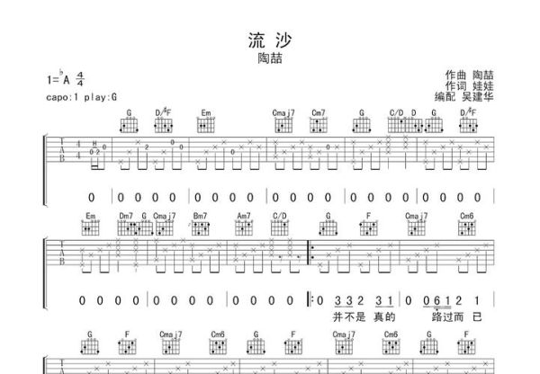 流沙吉他谱怎么弹_流沙吉他谱原版指法-第2张图片-山城妙识 流沙吉他谱怎么弹_流沙吉他谱原版指法-第2张图片-山城妙识