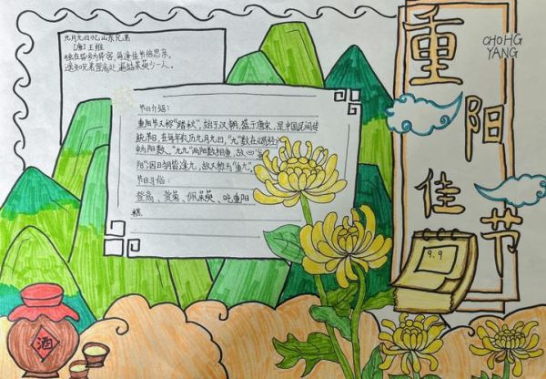 重阳节手抄报怎么画_重阳节手抄报简单好看-第2张图片-山城妙识