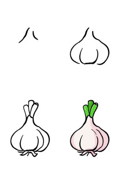 大蒜简笔画怎么画_大蒜图片简笔画教程-第1张图片-山城妙识