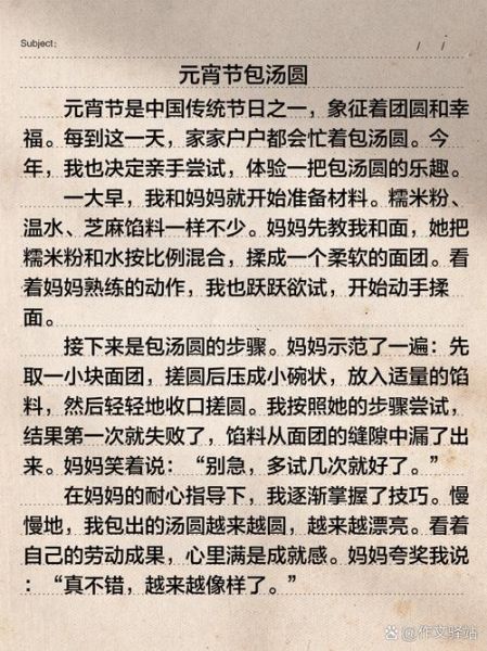 元宵节汤圆怎么写_元宵节汤圆作文素材-第2张图片-山城妙识