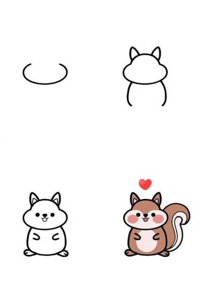 松鼠简笔画怎么画_松鼠简笔画步骤图解-第3张图片-山城妙识