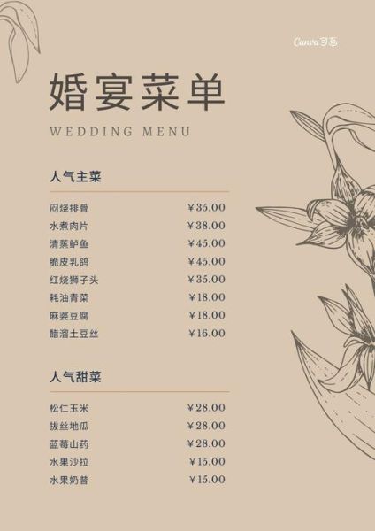 婚宴菜单菜名寓意_婚宴菜单价格怎么定-第2张图片-山城妙识