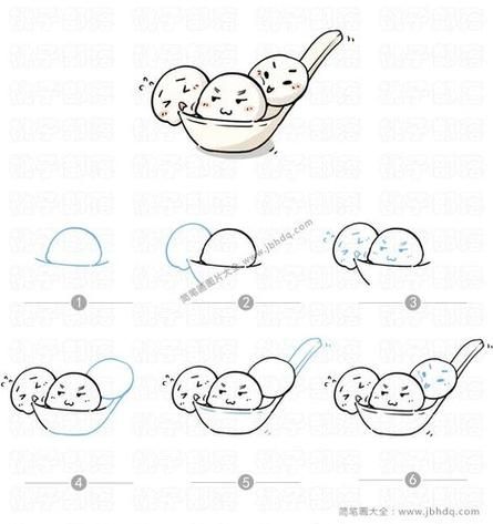 汤圆怎么画可爱_汤圆简笔画教程-第3张图片-山城妙识