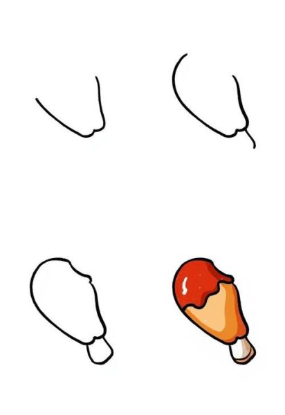 鸡腿饭简笔画怎么画_鸡腿饭简笔画步骤-第3张图片-山城妙识 鸡腿饭简笔画怎么画_鸡腿饭简笔画步骤-第3张图片-山城妙识