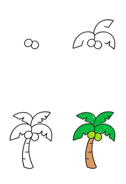 椰子树简笔画彩色_怎么画好看-第1张图片-山城妙识 椰子树简笔画彩色_怎么画好看-第1张图片-山城妙识