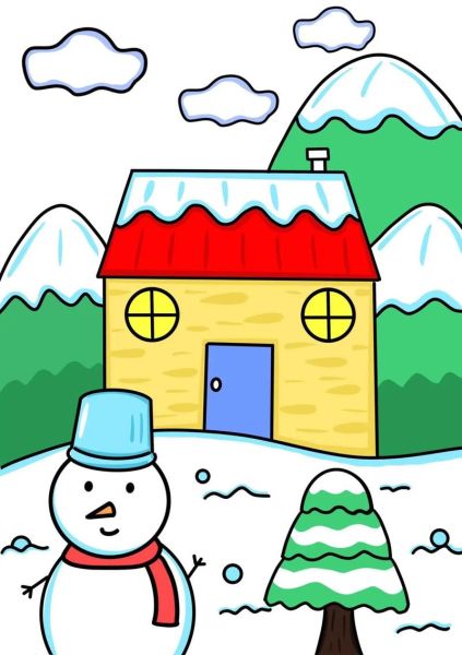 冬季卡通图片怎么画_卡通雪景素材去哪找-第1张图片-山城妙识