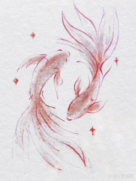 锦鲤图片卡通_怎么画简单又好看-第1张图片-山城妙识