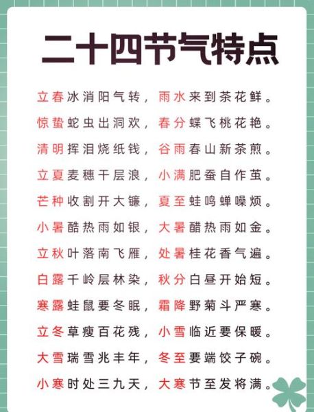 二十四节气有哪些_如何快速记忆二十四节气顺序-第1张图片-山城妙识