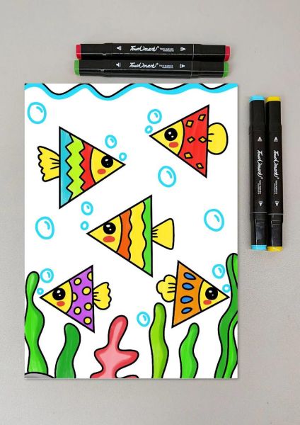 鱼简笔画图片大全大图_如何教孩子画-第2张图片-山城妙识