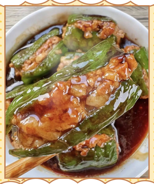 虎皮尖椒酿肉烤箱版怎么做_烤箱温度时间设置-第2张图片-山城妙识