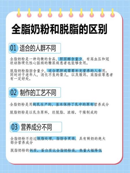全脂奶粉和脱脂奶粉哪个好_营养成分差异-第1张图片-山城妙识