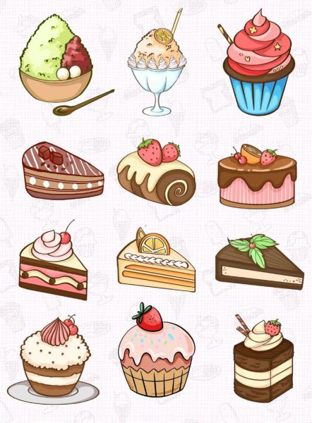 可爱甜点简笔画怎么画_零基础也能学会的甜点画法-第2张图片-山城妙识