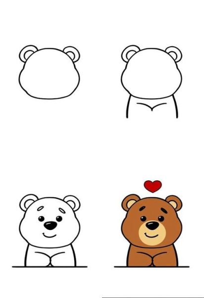 轻松熊简笔画怎么画_轻松熊简笔画步骤-第1张图片-山城妙识