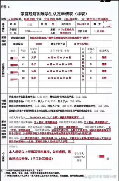 家庭经济困难学生认定申请表怎么填_家庭经济困难学生认定申请表范文-第3张图片-山城妙识