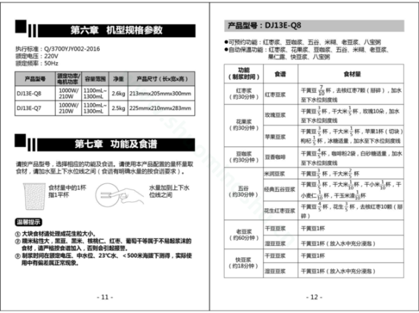 九阳豆浆机说明书下载_说明书丢了怎么办-第3张图片-山城妙识