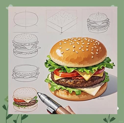汉堡卡通图片怎么画_卡通汉堡简笔画教程-第3张图片-山城妙识