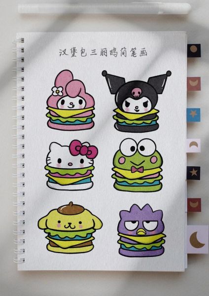 卡通汉堡图片哪里找_如何画可爱汉堡简笔画-第3张图片-山城妙识