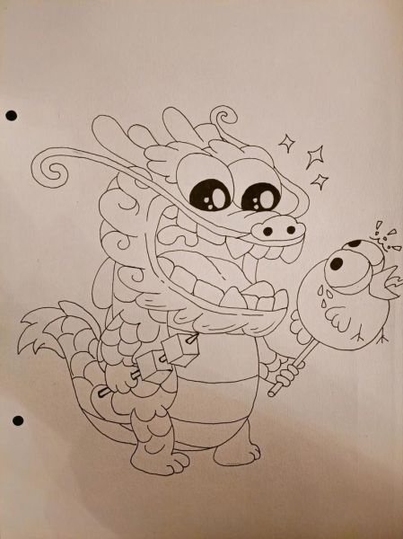 钵钵鸡简笔画怎么画_钵钵鸡简笔画步骤图-第3张图片-山城妙识