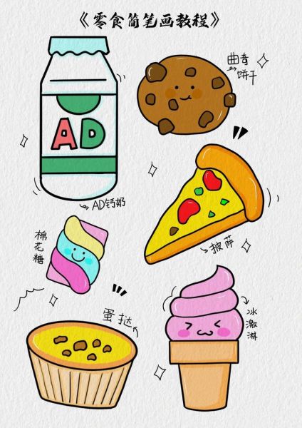 零食简笔画怎么画_零食简笔画图片大全-第2张图片-山城妙识