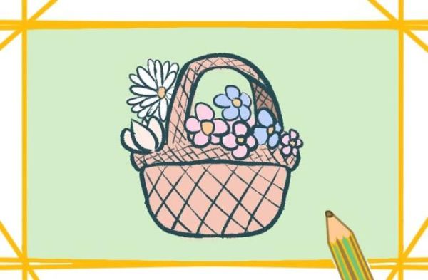 花篮简笔画怎么画_花篮简笔画步骤-第2张图片-山城妙识