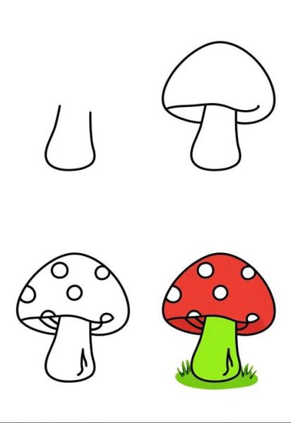 蘑菇怎么画简单又好看_蘑菇绘画步骤详解-第2张图片-山城妙识